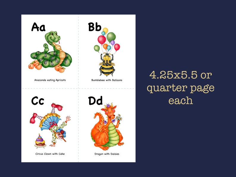 Printable Abc Cards, Alphabet Flash Cards, Abc Nursery Decor, Nursery ...