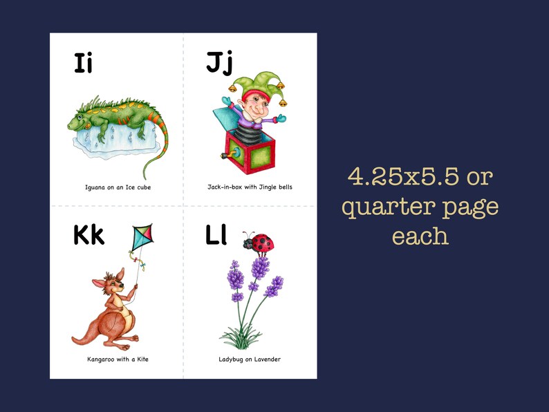 Printable Abc Cards, Alphabet Flash Cards, Abc Nursery Decor, Nursery ...