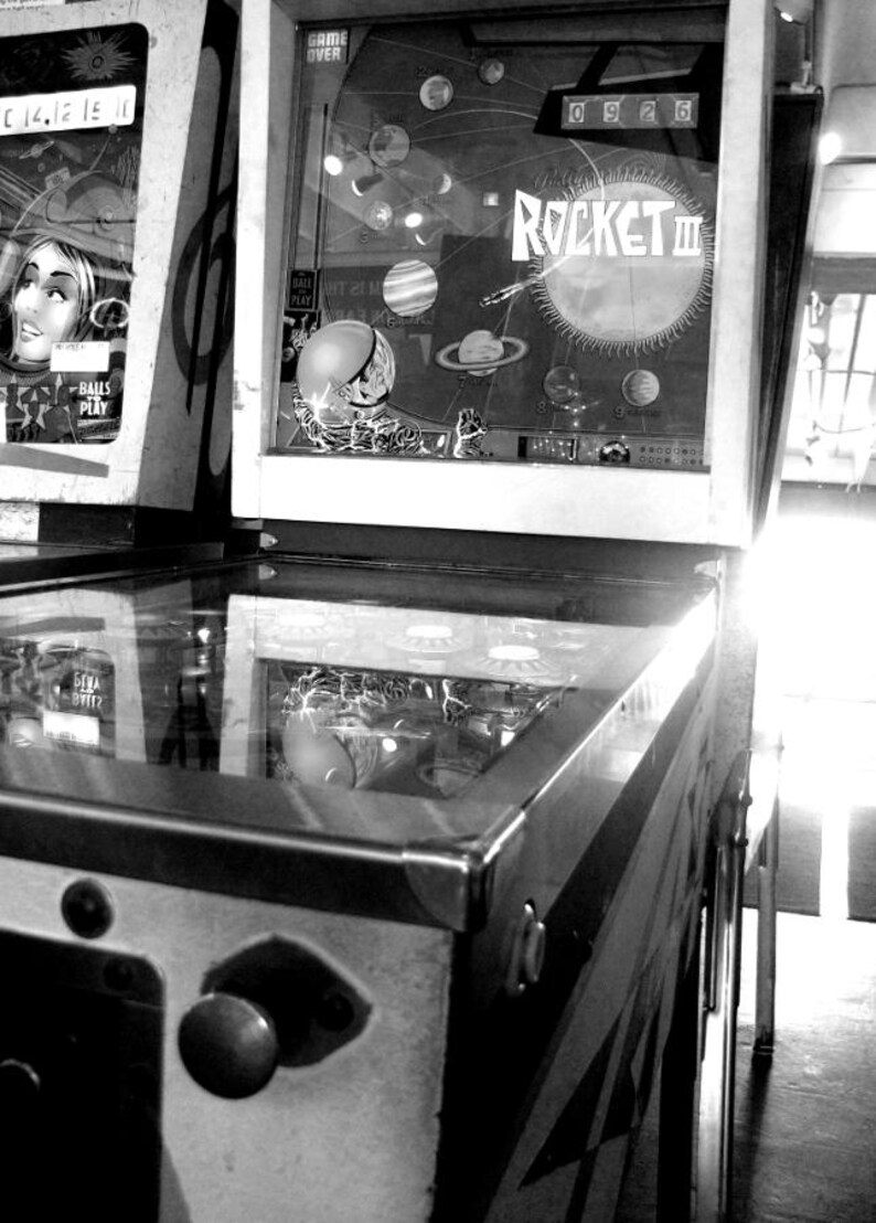 Pinball Machine PHOTO PRINT/POSTER, Flipper, Tilt, Rocket, Sci Fi ...