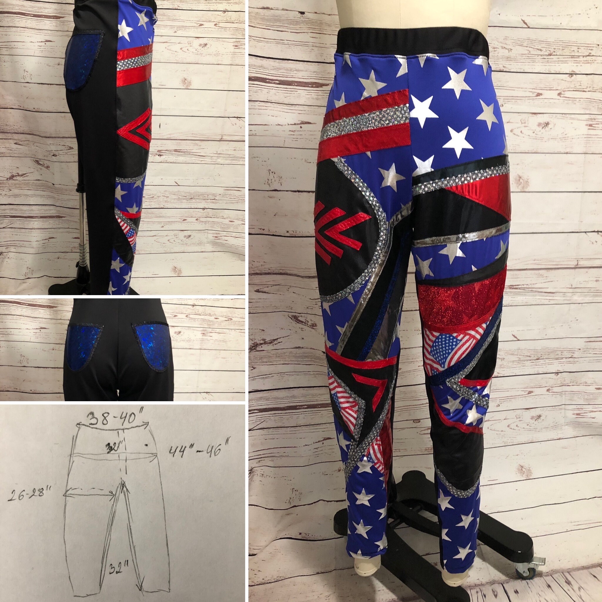 Pro Wrestling Tights Patriotic Flag Colors , Women Size Large - Etsy