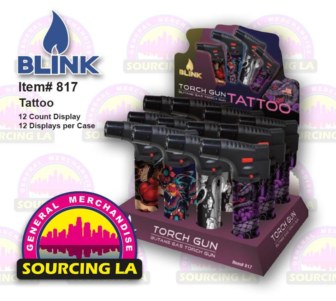 Blink Medium Torch Lighters - Tattoo Theme - 12ct Display [817] - Etsy