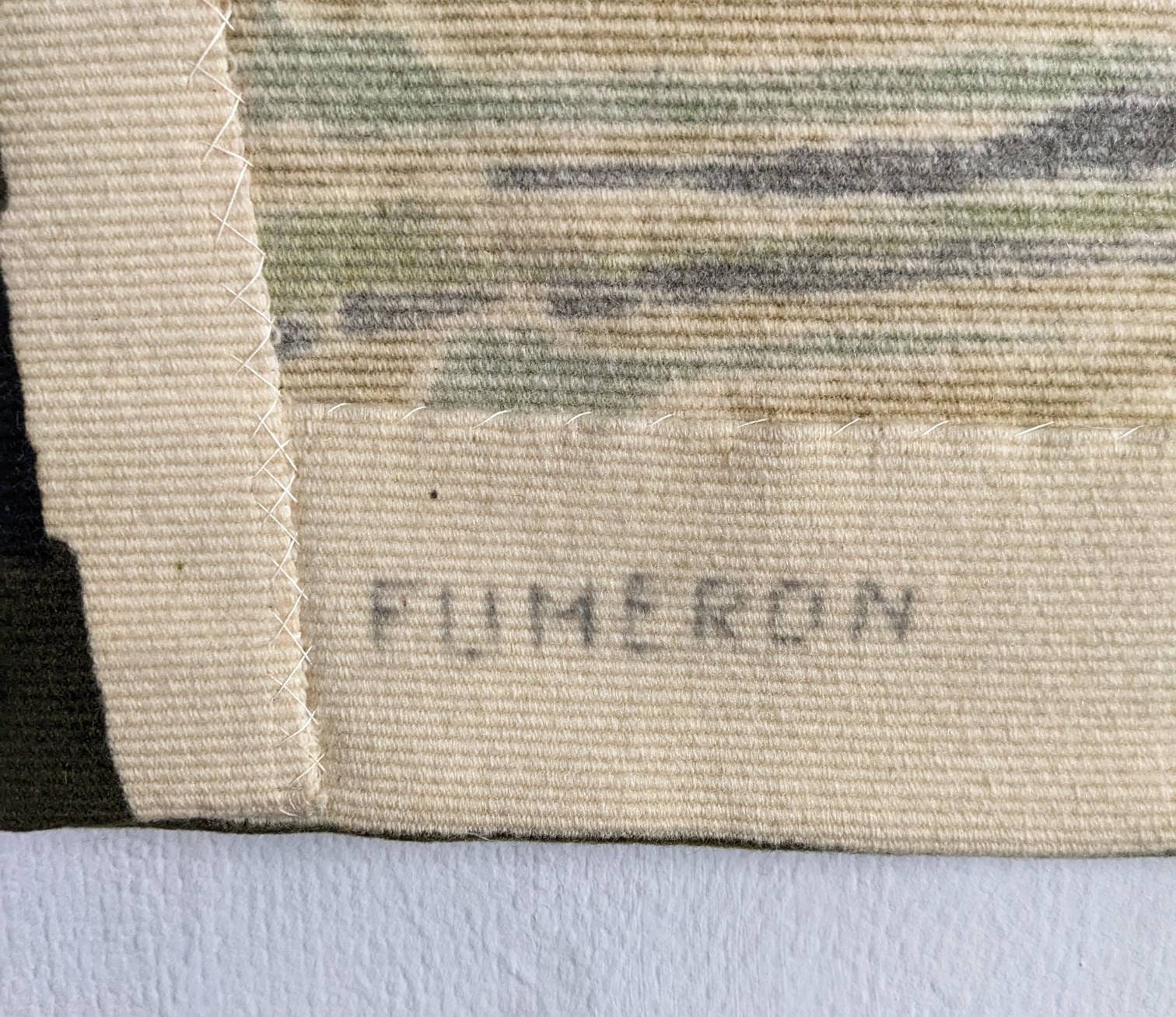 French Mid Century 1960's René Fumeron Abstract Silk Screen Tapestry ...