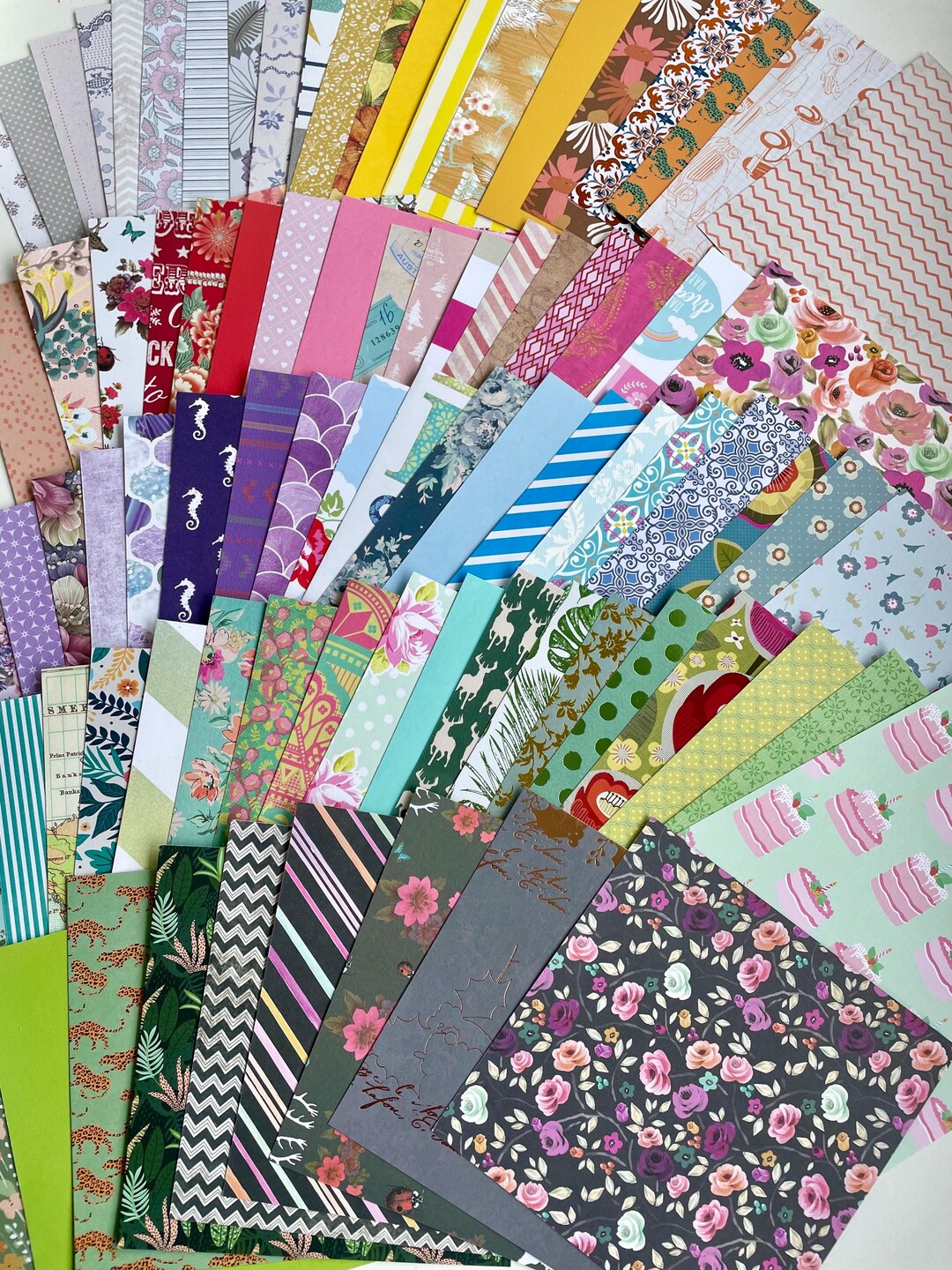 Random Selection of 20 Scrapbook Papers 6 and 15cm FREE POSTAGE - Etsy