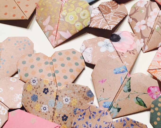 20 Origami Hearts Paper Table Decorations Wedding - Etsy