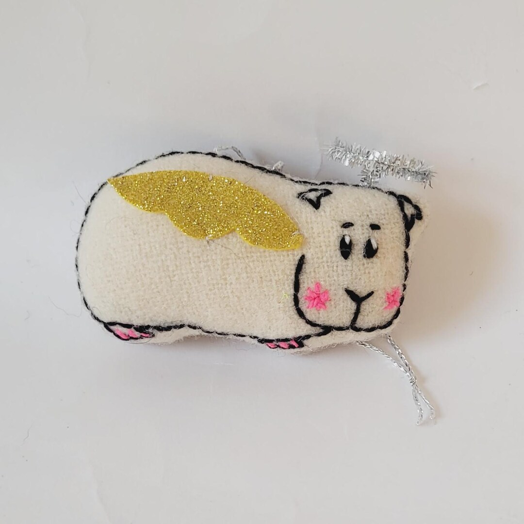Angel Guinea Pig Christmas Decoration, Embroidered Guinea Pig ...