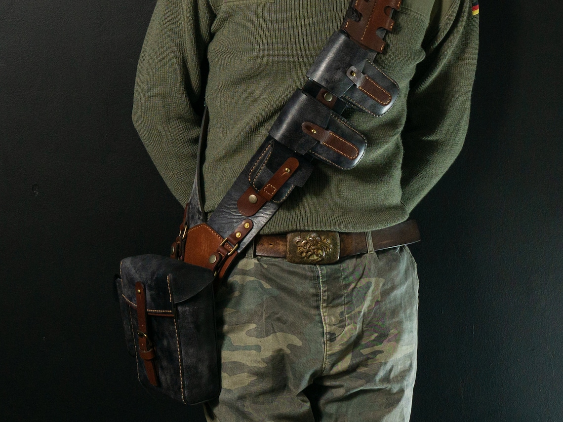 Steampunk Leather Bandolier Chest Belt PDF Pattern DIY - Etsy