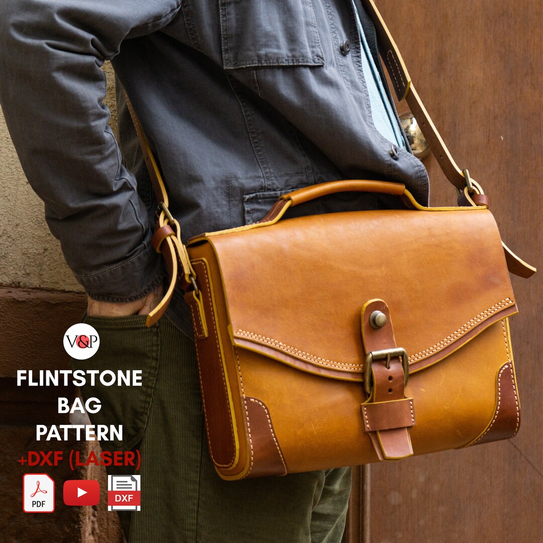 PDF Pattern, DXF File for Flintstone Bag, Leather Messenger Bag, PDF ...