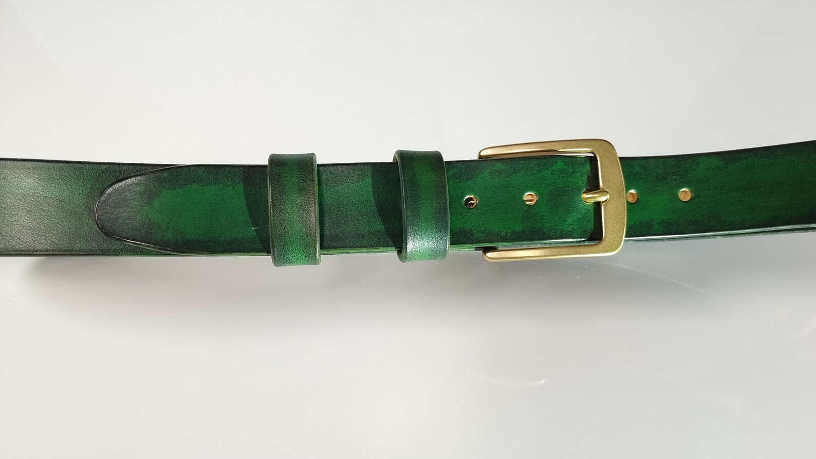 Handmade Leather Belt Green Leather Belt Quality Leather | Etsy