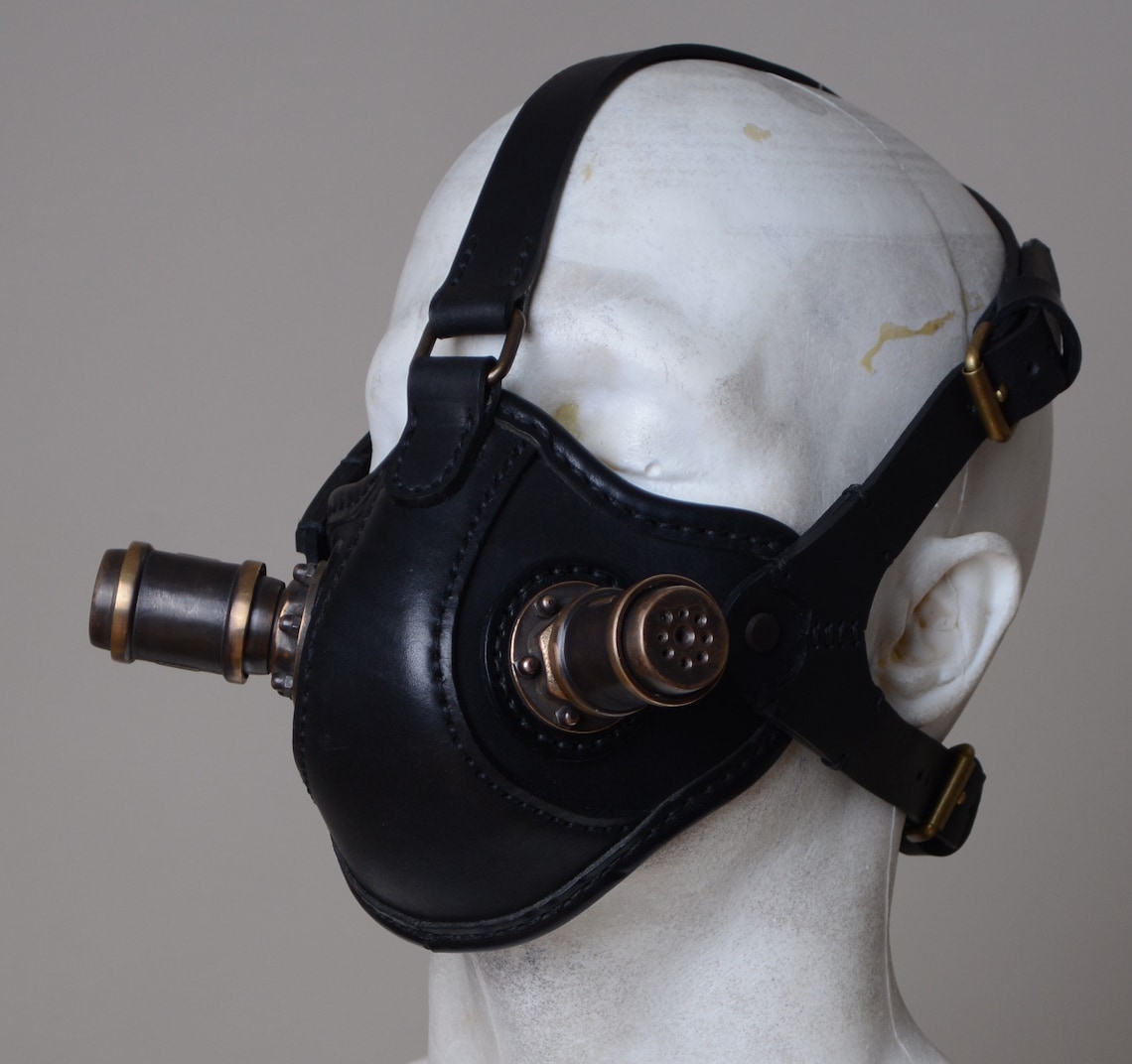 Steampunk Mask Leather Gas Mask - Etsy
