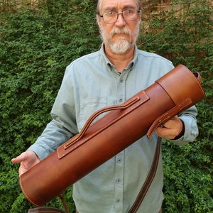 Leather Blueprint Tube PDF Pattern, Leather Map Case for Documents and ...