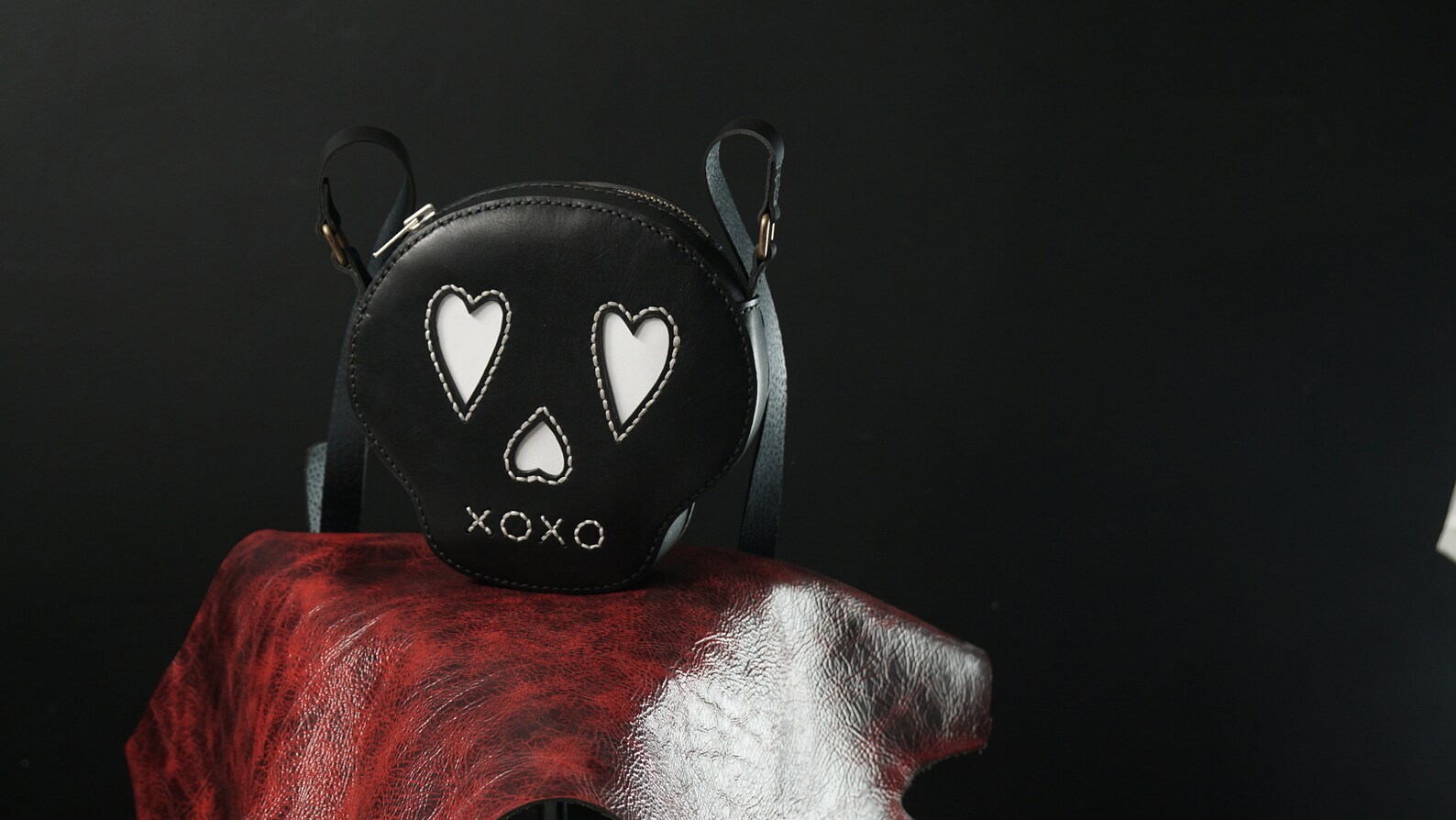 Skull Leather Bag, Goth Bag, Cosplay Accessory, Creepy Bag, Cosplay ...