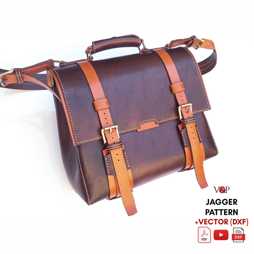 PDF Pattern, DXF File for Laser Cut for Jagger Messenger Bag, Leather ...