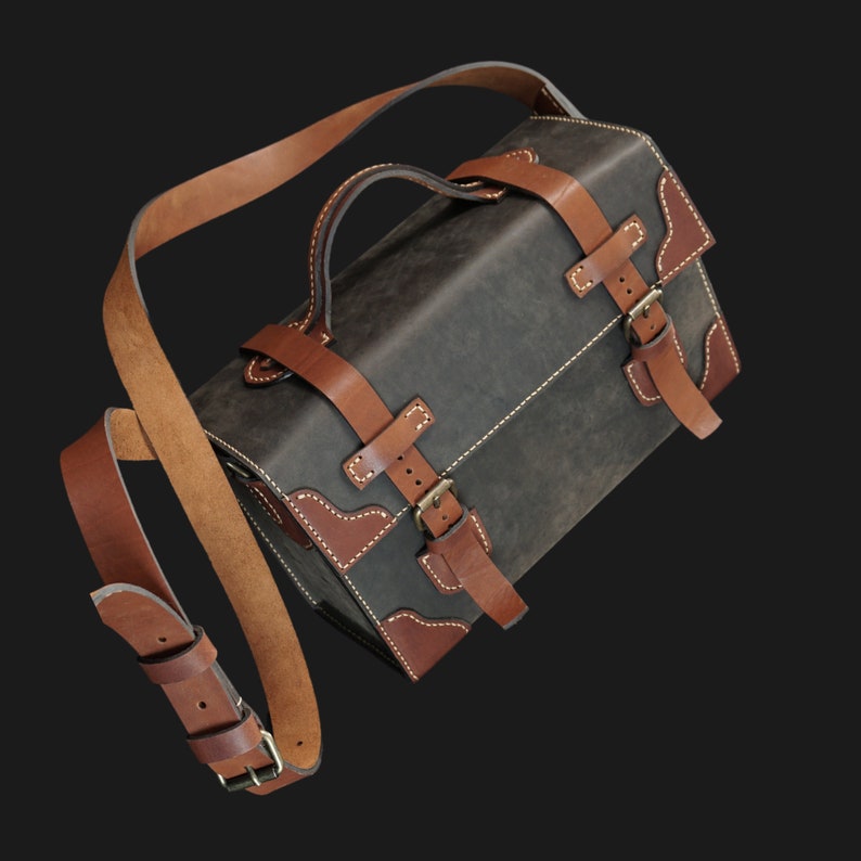 Leather Tool Box, Carryall Tool Bag, Handmade, Heavy Duty Storage ...