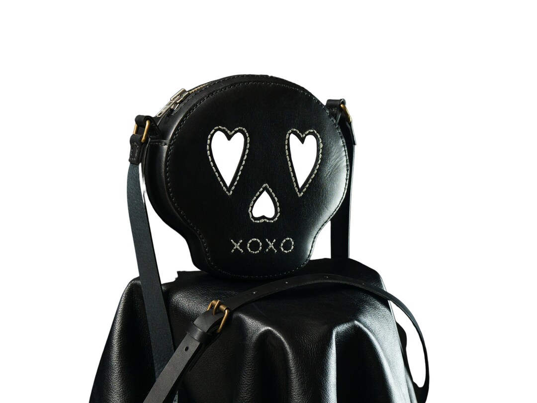 Skull Leather Bag, Goth Bag, Cosplay Accessory, Creepy Bag, Cosplay ...