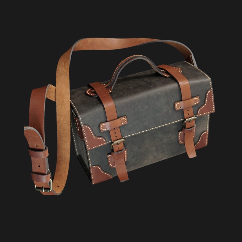 Leather Tool Box, Carryall Tool Bag, Handmade, Heavy Duty Storage ...