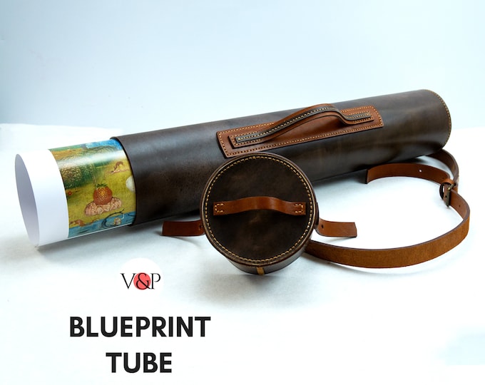 Leather Blueprint Tube PDF Pattern, Leather Map Case for Documents and ...