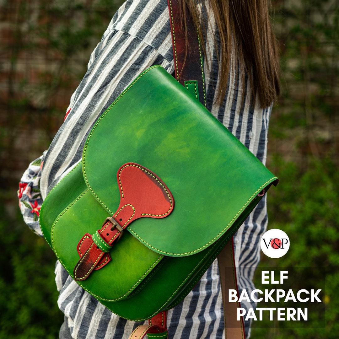 Elf Backpack Pattern, Back to School Leather Rucksack, PDF Pattern and ...