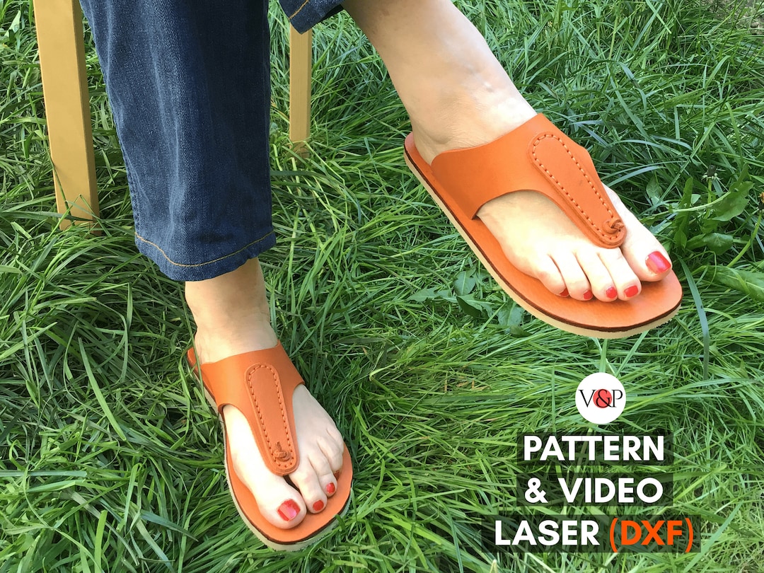 PDF Pattern+vector for Leather Flip Flops, Video Tutorial, DIY Leather ...