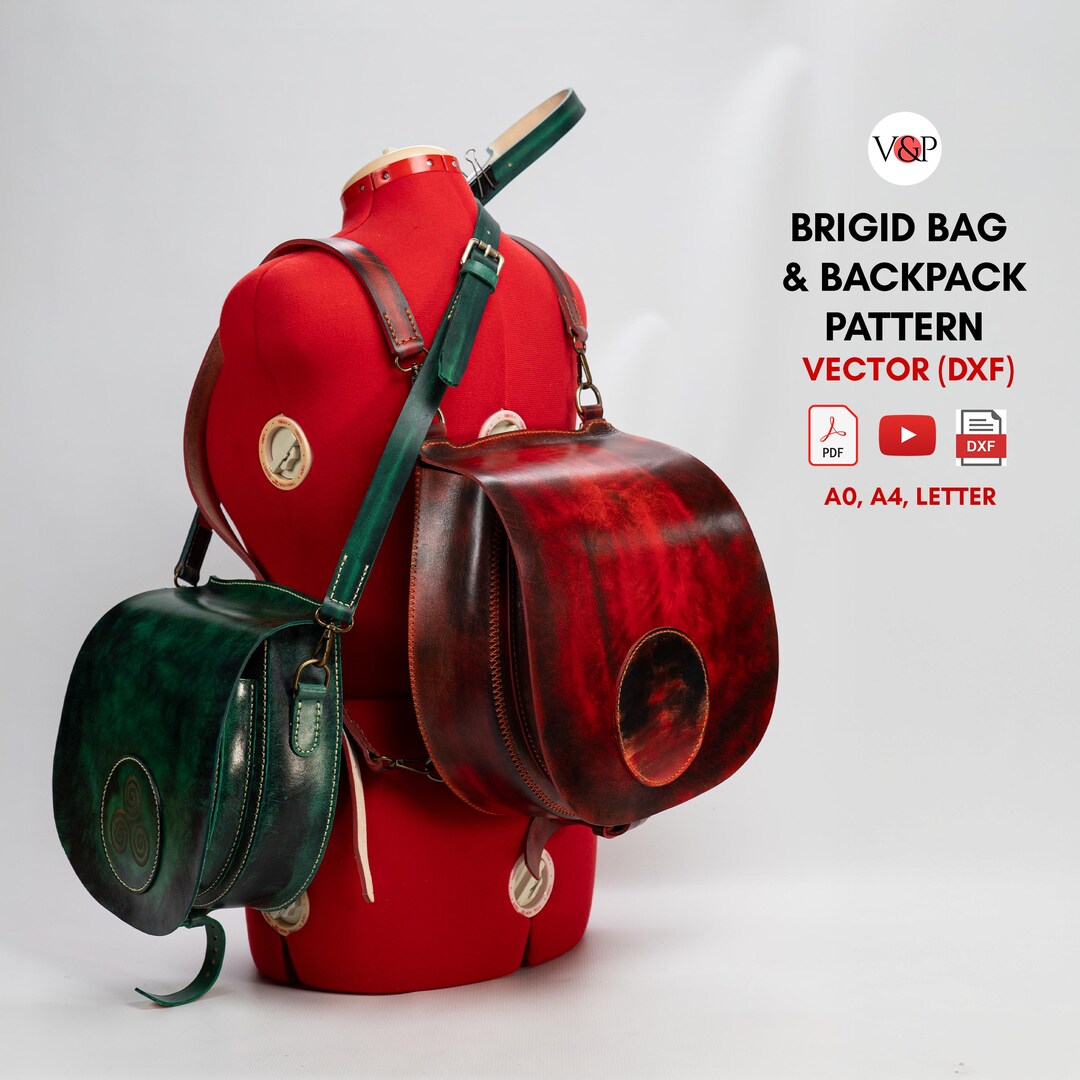 PDF Pattern, DXF for Brigid Backpack and Bag, DIY Gift, Leather Pattern ...