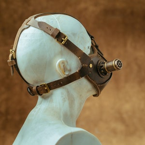 Steampunk Leather Mask, Leather Gas Mask, Leather Respirator, Leather ...