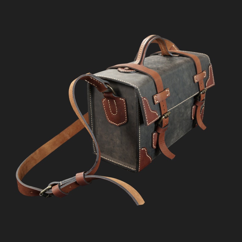 Leather Tool Box, Carryall Tool Bag, Handmade, Heavy Duty Storage ...