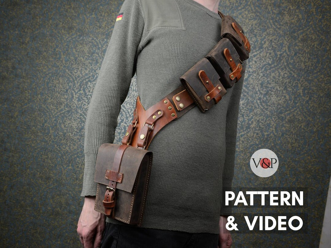 Steampunk Bandolier Pattern, DIY Leather, Leather Harness, Cosplay ...