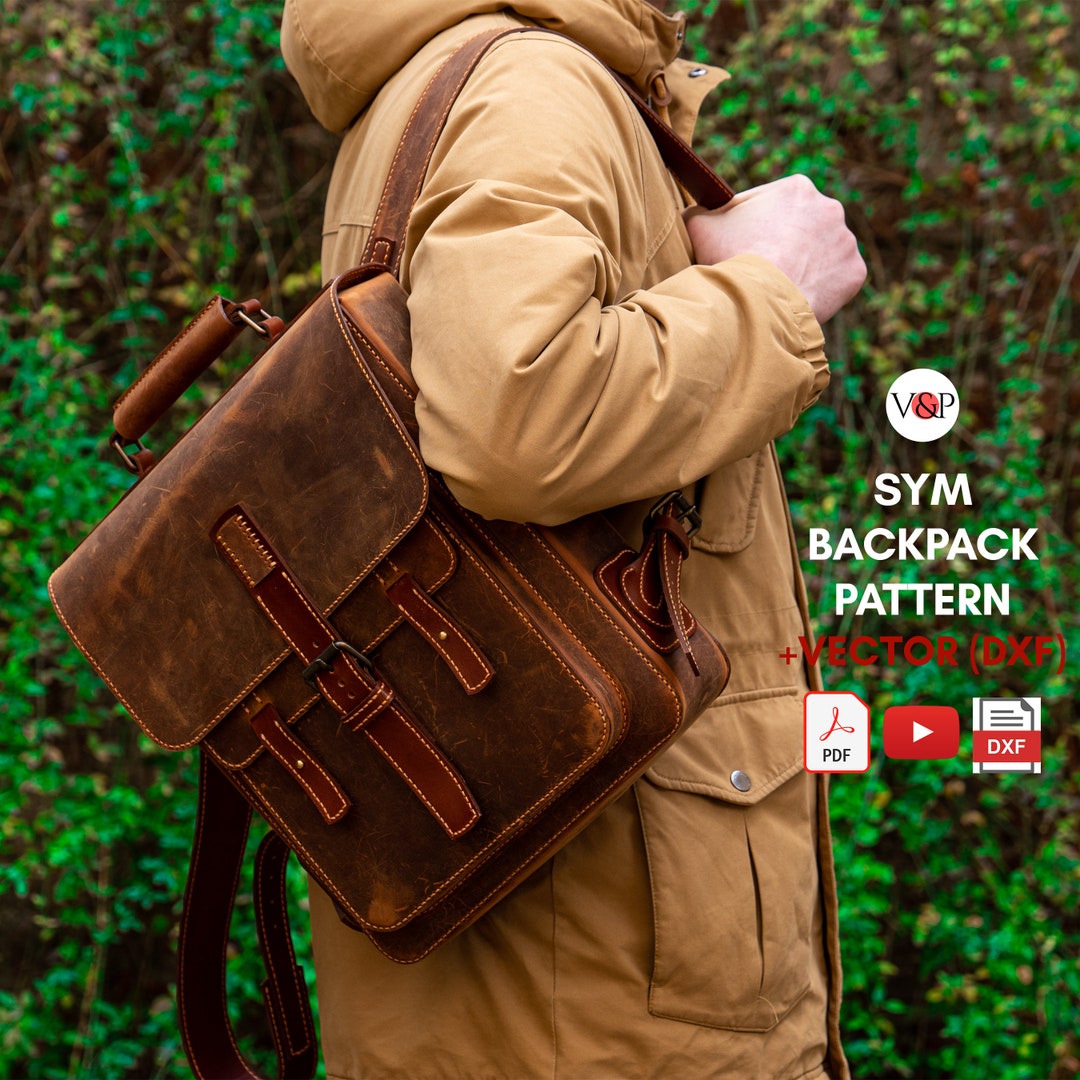 PDF Pattern and DXF File for Sym Backpack, DIY Gift, Leather Pattern ...