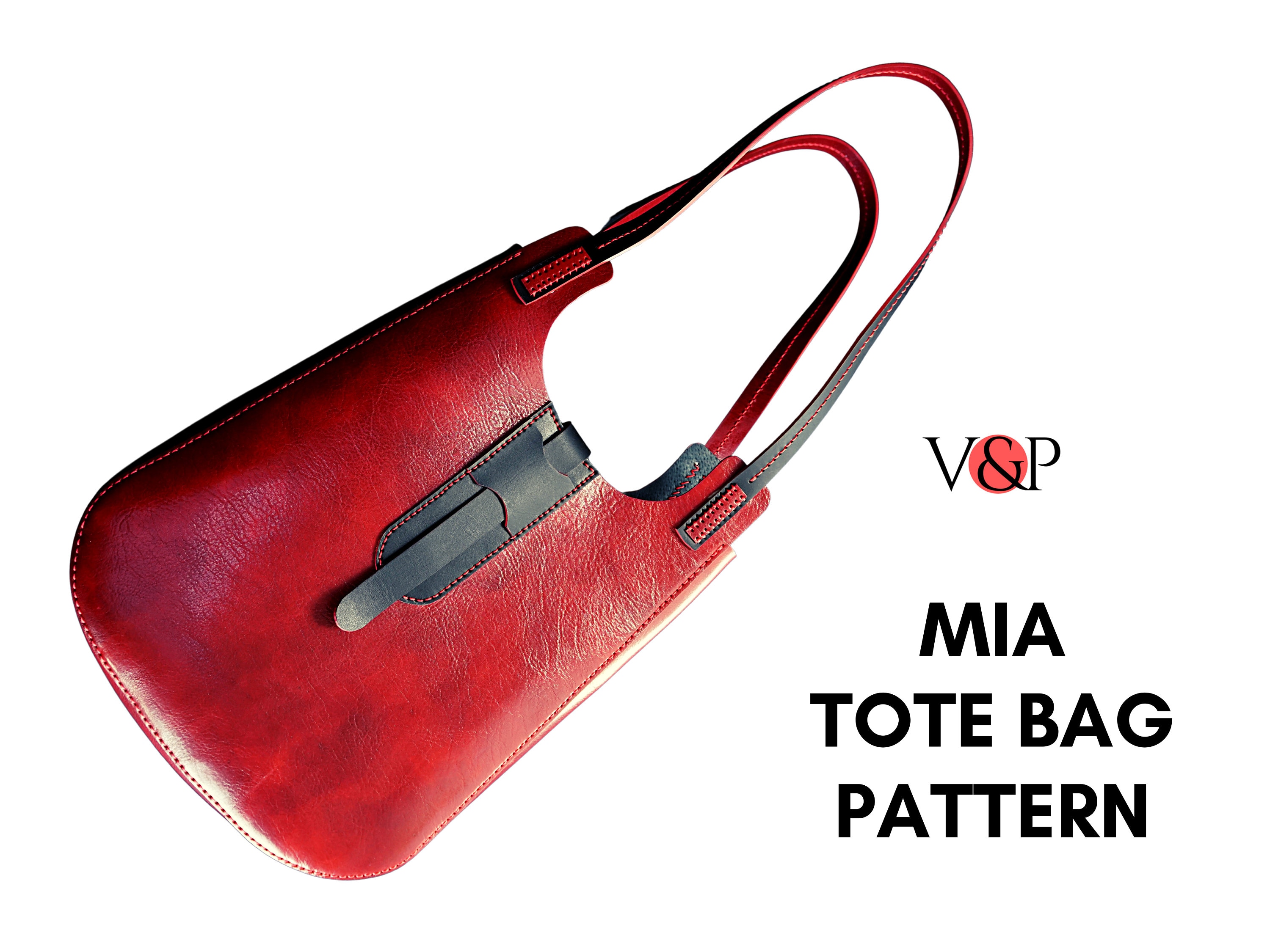 Mia Tote Bag Pattern Large Leather Shopping Bag PDF Pattern - Etsy