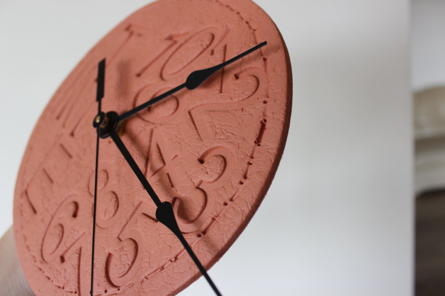 Wall Clock, Modern Wall Clock,clay Wall Clock, Leather Wall Clock - Etsy