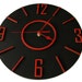 Large Round Wall Clock for Home Office Black Red Wall Decoration - Etsy