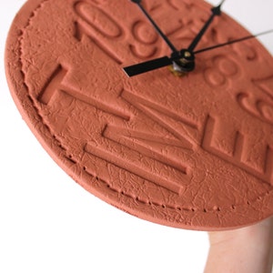 Wall Clock, Modern Wall Clock,clay Wall Clock, Leather Wall Clock - Etsy