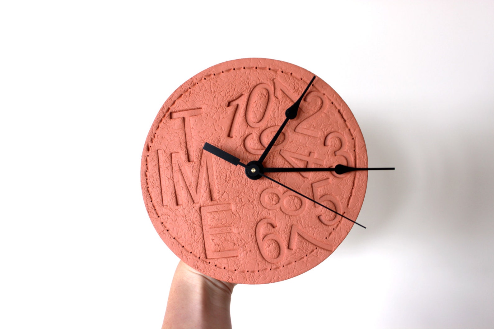 Wall Clock, Modern Wall Clock,clay Wall Clock, Leather Wall Clock - Etsy