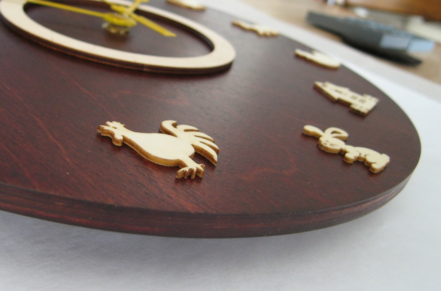 Round Large Farm Wall Clock, Kids Home Office Kitchen Wall Art Children ...