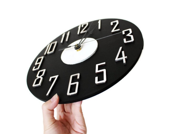 Modern Wall Clock Wall Decor Black White Wall Clock - Etsy