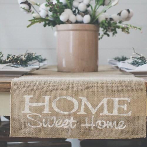 Gather Natural Burlap Table Runner Table Runner Farmhouse | Etsy