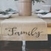 Family Natural Burlap Table Runner, Table Runner, Family Table Runner ...