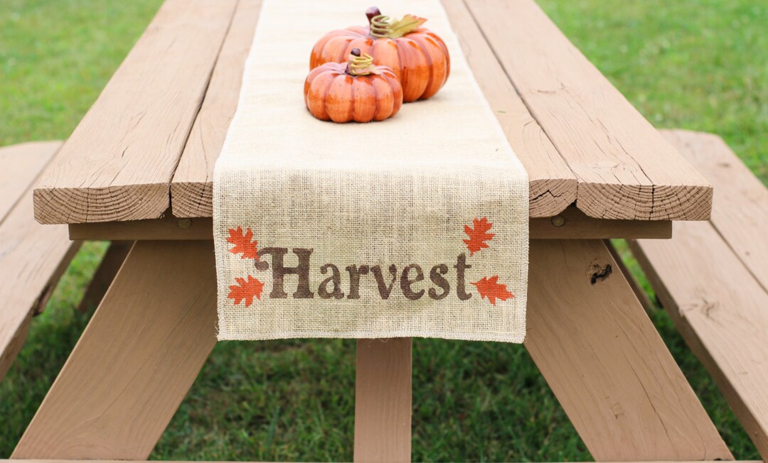 Harvest Burlap Table Runner, Fall Decor - Etsy