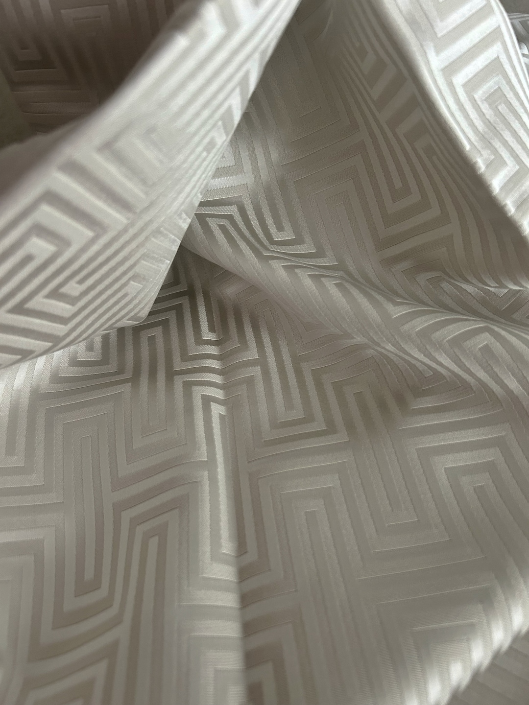 Satin Greek Key Design Fabric, Decor and Upholstery - Etsy