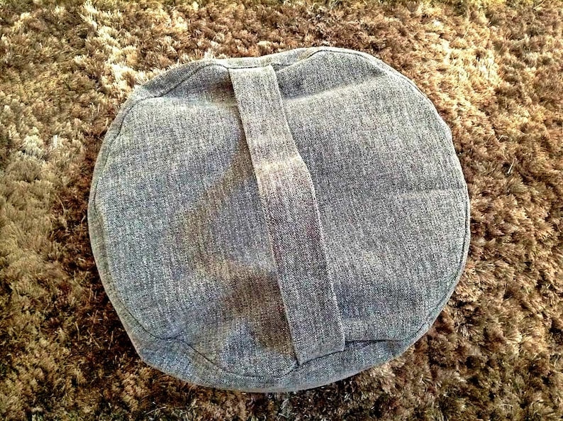 Grey Round Pouf Grey footrest Pouf Anthracite Grey Ottoman | Etsy