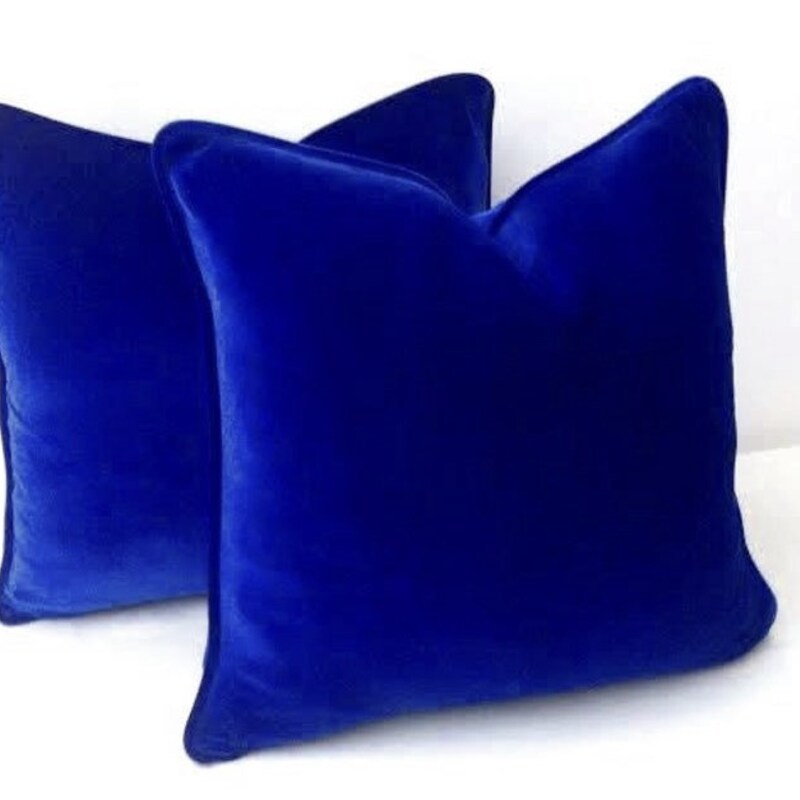 Bright Blue Pillow - Etsy