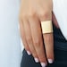 Square Gold Ring, Wide Band Ring, Gold Ring, Adjustable Ring, Simple ...