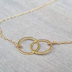 Gold Infinity Necklace, Best Friend Necklace, Interlocking Circle ...