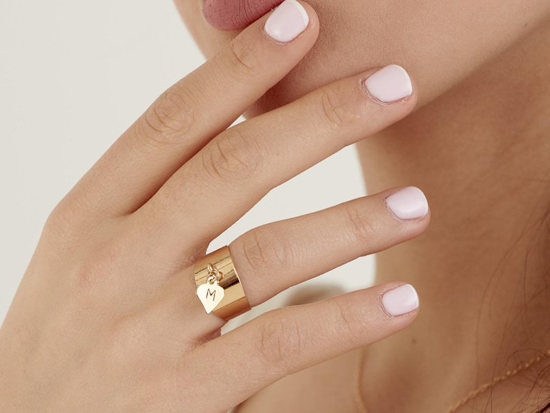 Personalized Ring Gift for Women Gold Initial Ring | Etsy