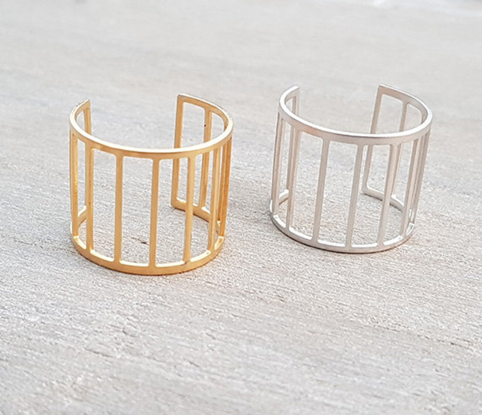 Cuff Ring Cage Ring Gold or Silver Sister Gift Rings for - Etsy UK