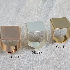 Rose Gold Square Ring, Classic Statement Ring, Modern Everyday Ring ...