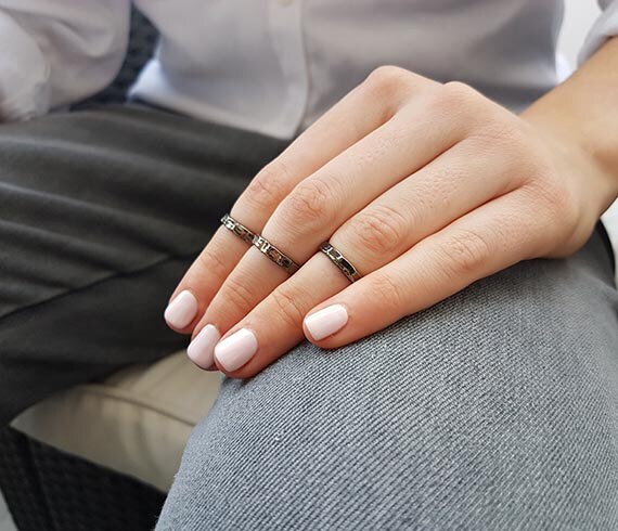 Black stacking rings Knuckle Ring Black shiny bands Set of | Etsy