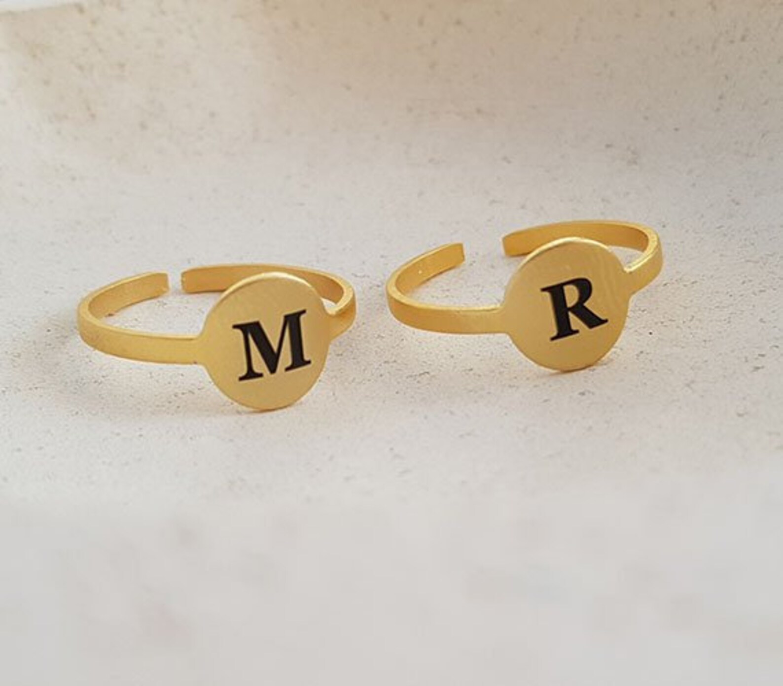 Custom Initial Ring Personalized Letter Ring Bridesmaid - Etsy