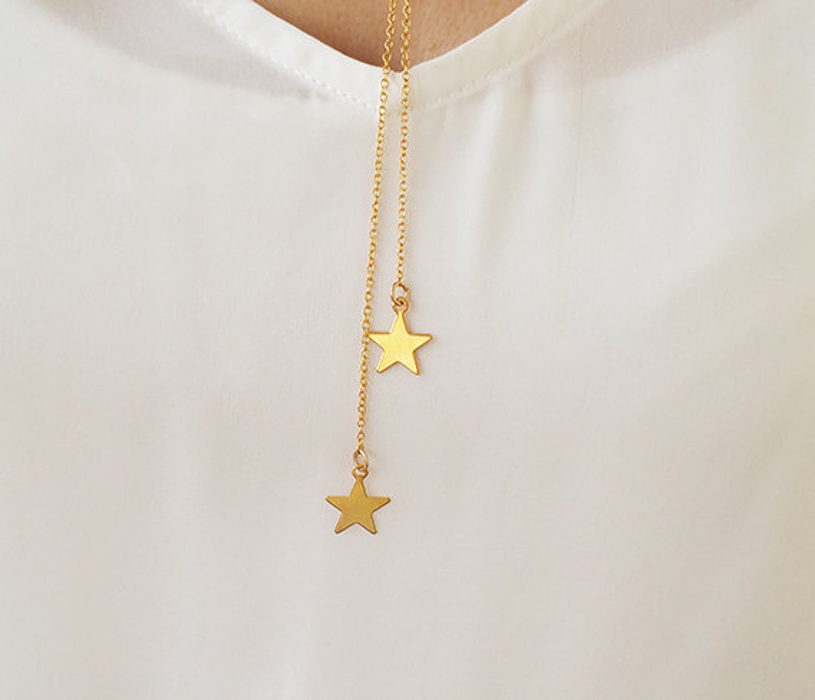 Gold Y Necklace Gold Long Necklace Drop Necklace Layered - Etsy