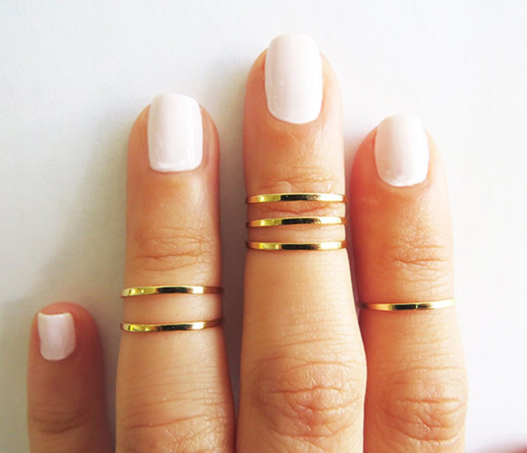 Gold Ring Stacking Rings Knuckle Rings Gold Shiny Bands - Etsy Israel