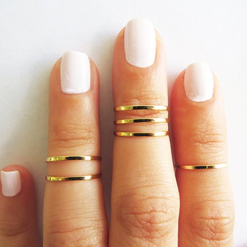 Gold Knuckle Ring Set Gold Rings Stacking Rings Midi - Etsy